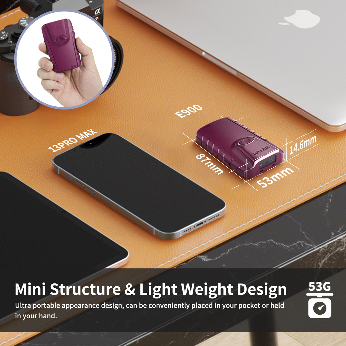 NETUM E900 Bluetooth 2D Barcode Scanner, Equipped with Newland Megapix