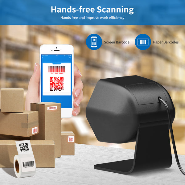 NETUM Desktop QR Barcode Scanner Omnidirectional, Hands-Free Automatic