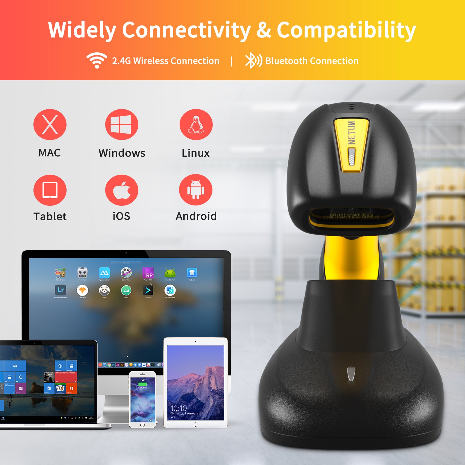 NETUM NT-1202W Industrial Barcode Reader, DPM,QR Code and Data Matrix