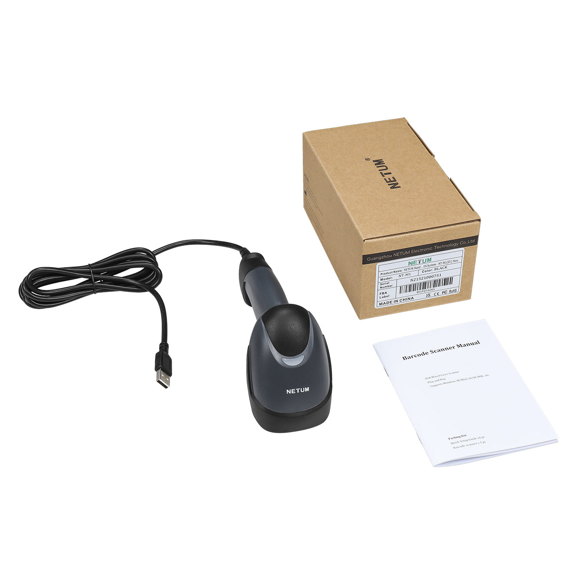 NETUM USB Laser Barcode Scanner Wired Handheld Bar Code Scanner Reader