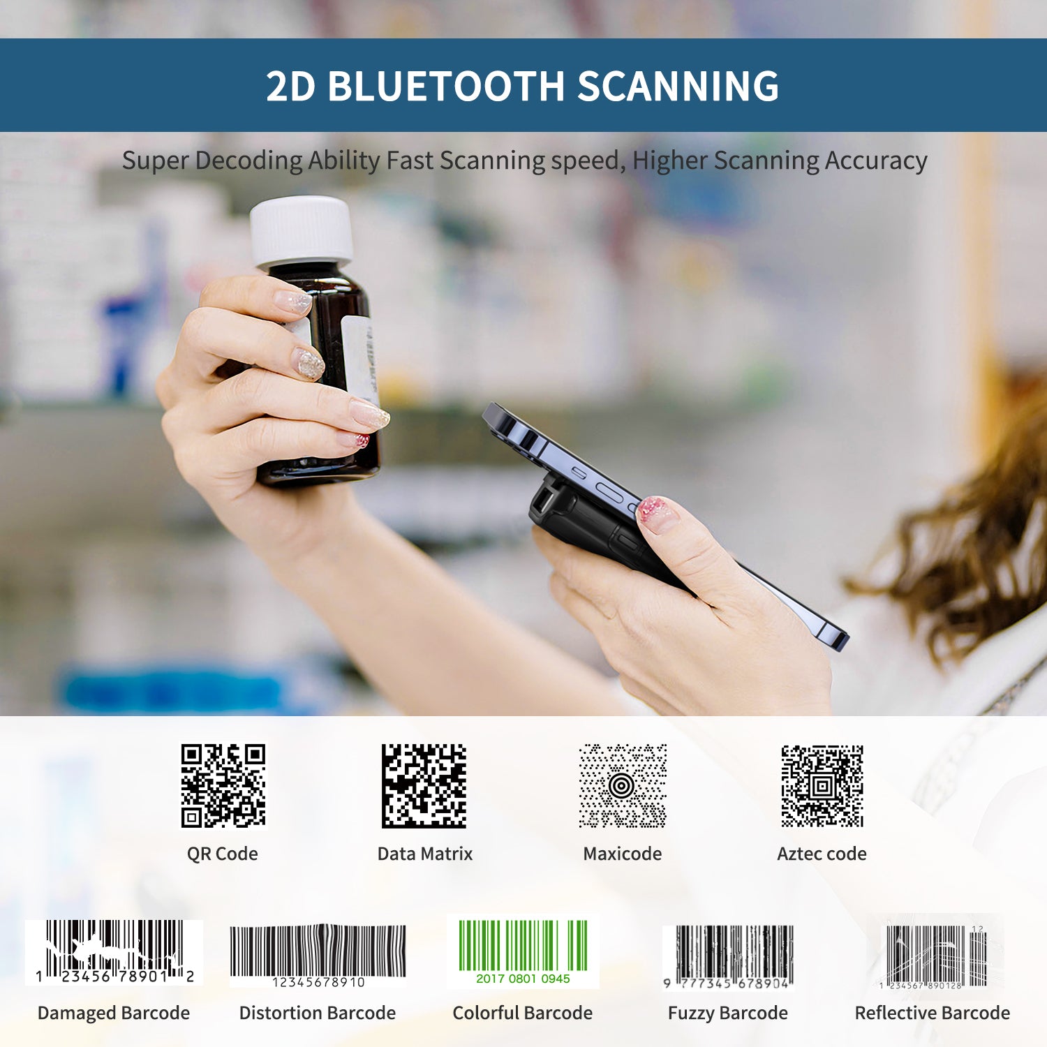 NETUM E740 / E800 / E900 / E950 Bluetooth 2D Barcode Scanner Back Clip