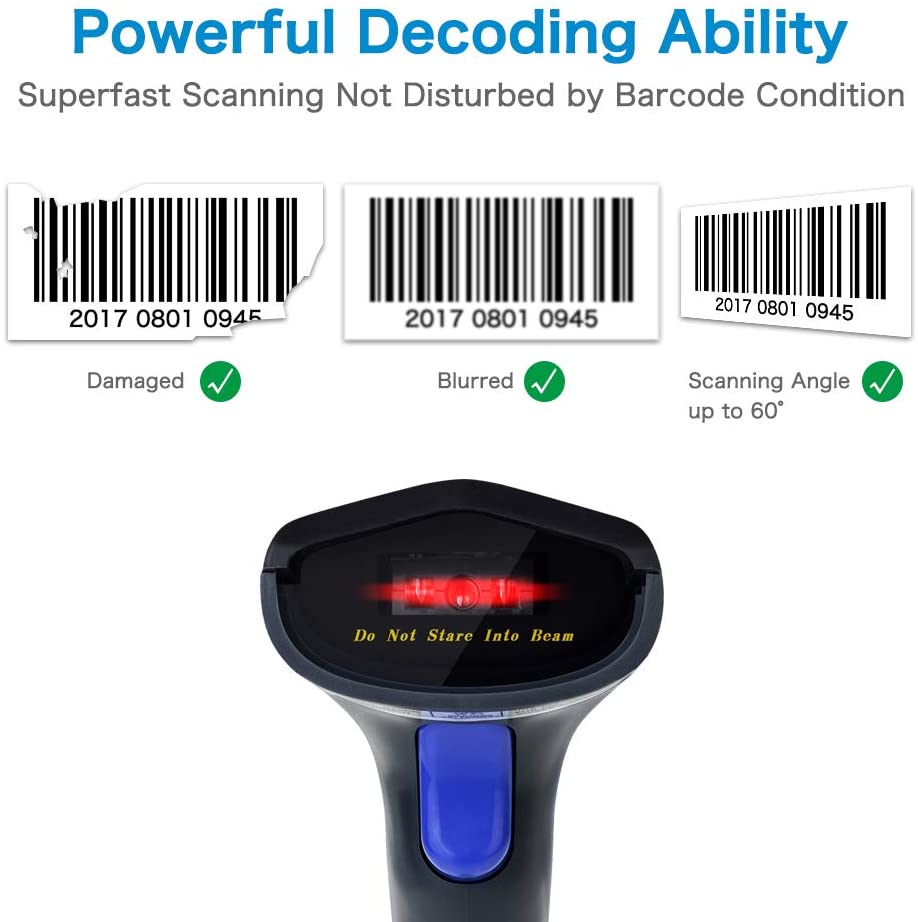 NETUM W6-X Bluetooth & Wireless CCD Barcode Scanner, Image 1D Barcode